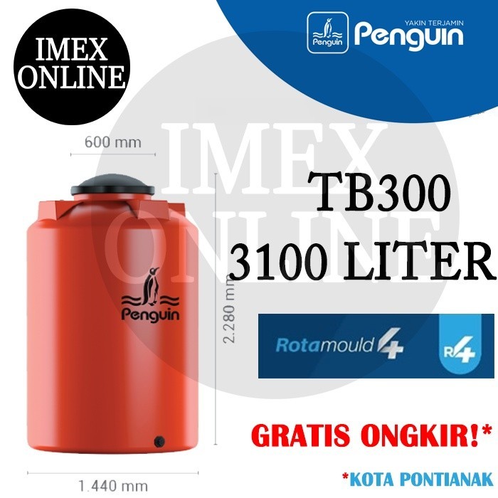 Jual Tangki Air Penguin / Toren Air Penguin TB 300 (3.100 Liter) - Tipe ROTA4 | Shopee Indonesia