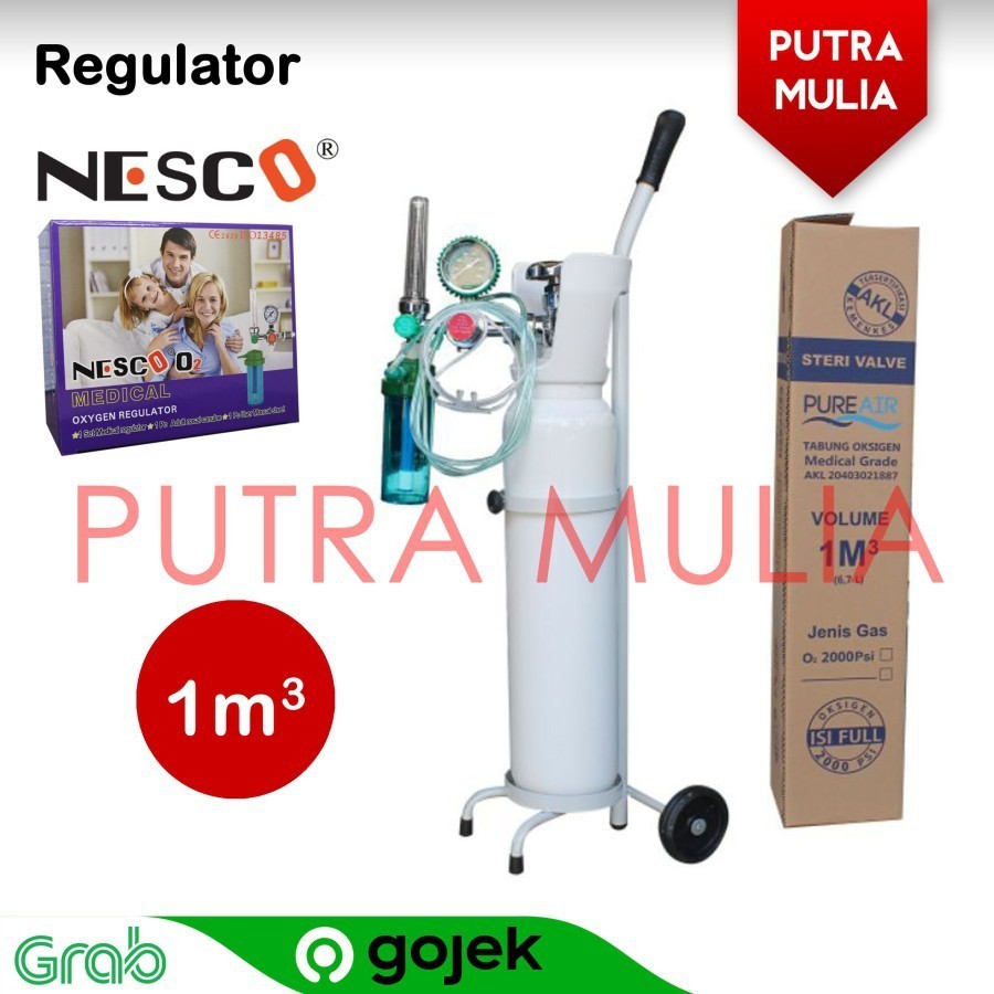 Jual Tabung oksigen Oxygen isi Set Regulator dan troley Siap Pakai | Shopee Indonesia