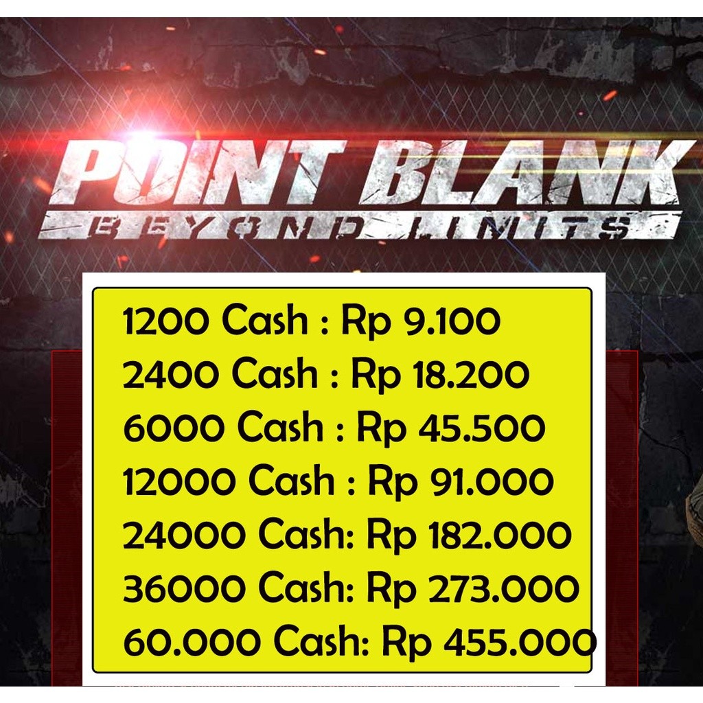 Jual [PBC] Point Blank/PB Cash Zepetto 1200- 6000 Cash Variasi Kecil ...