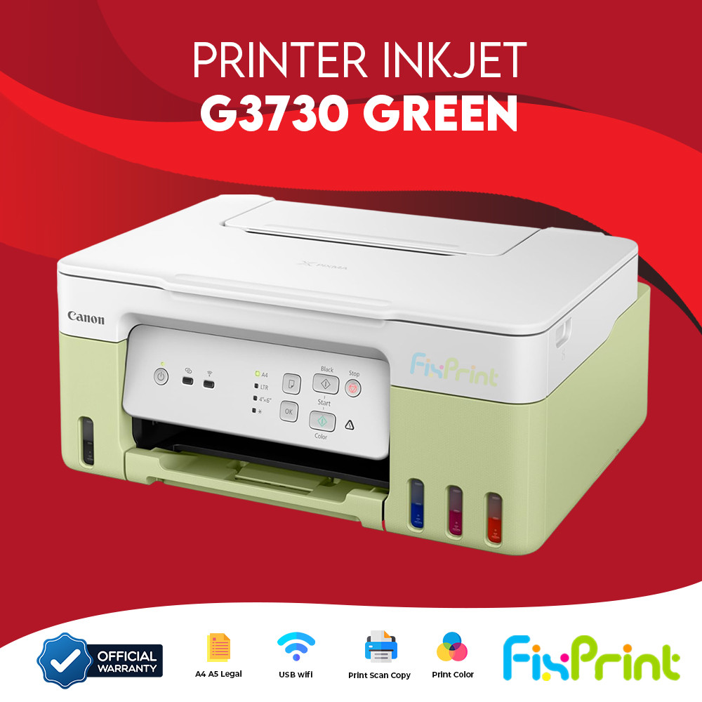 Jual Printer InkTank PIXMA Canon G3730 Green / Black Multifungsi All-In ...