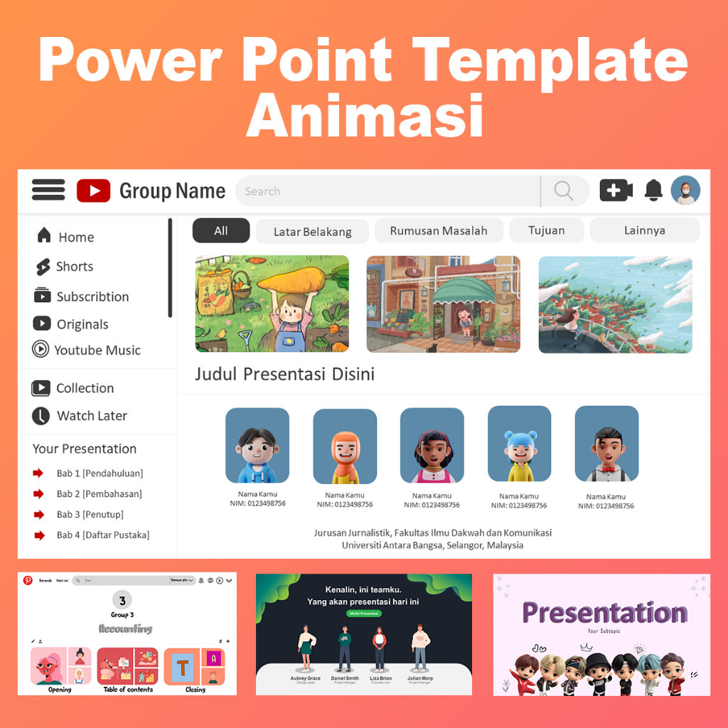 Jual 50+ Power Point Template Animasi Bisa Untuk Seminar Proposal ...