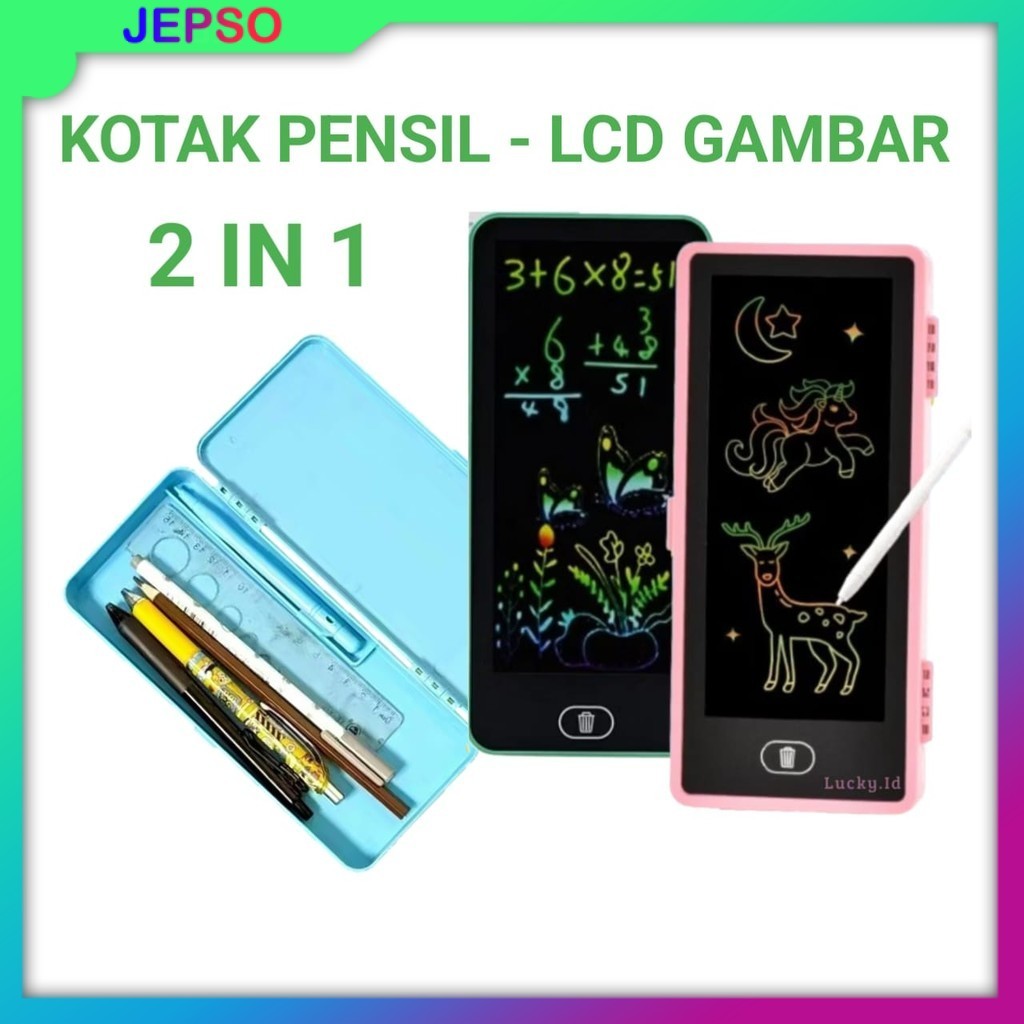 Jual Kotak Pensil 2 IN 1 dengan Papan LCD Writing Pen / Drawing Box ...
