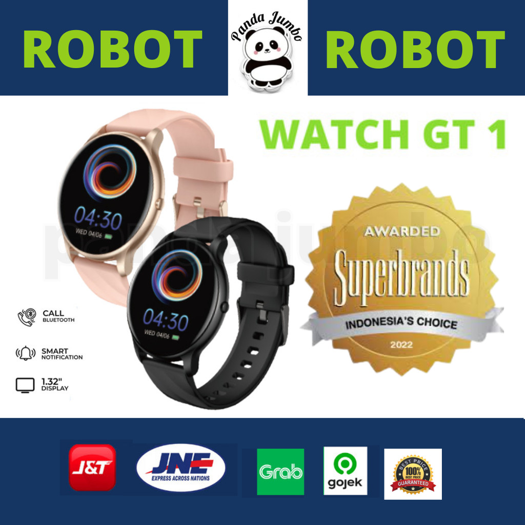Jual ROBOT Watch GT 1 Smartwatch 1.32" Display SpO2 Bluetooth Call ...