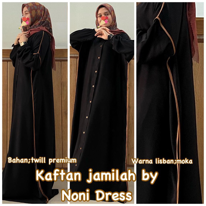 Jual NB46HY Daster Arab NONI JAMILAH Maxi Dress Gamis Hitam Kaftan ...