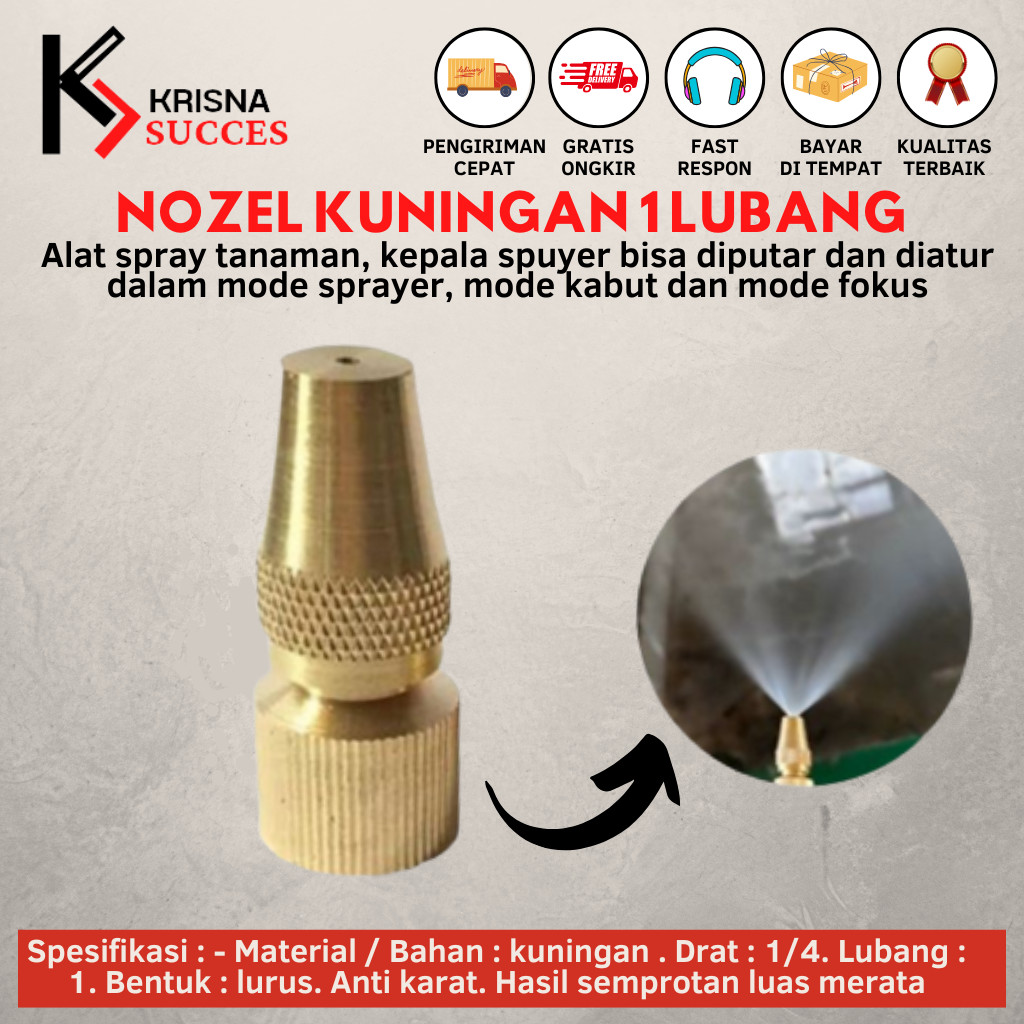 Jual NOZEL / NOZZLE / SPUYER SPRAYER ELEKTRIK KUNINGAN 1 LUBANG LURUS ...