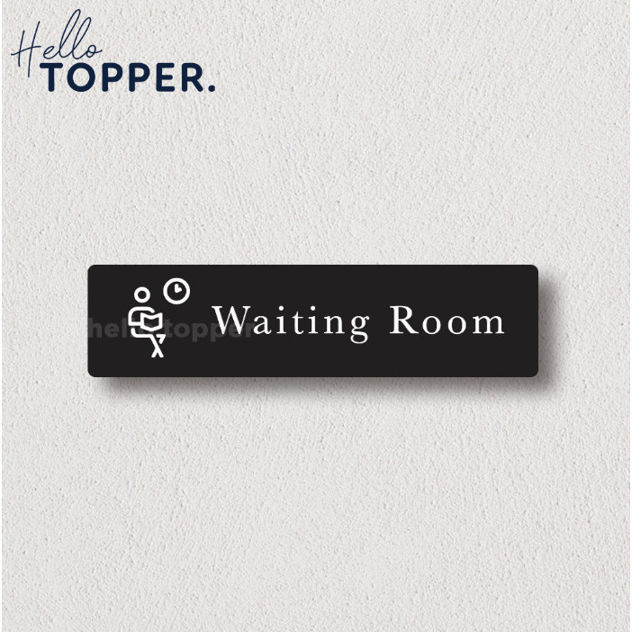 Jual Akrilik Sign Board Label Signage UV Print - Waiting Room - Hitam ...