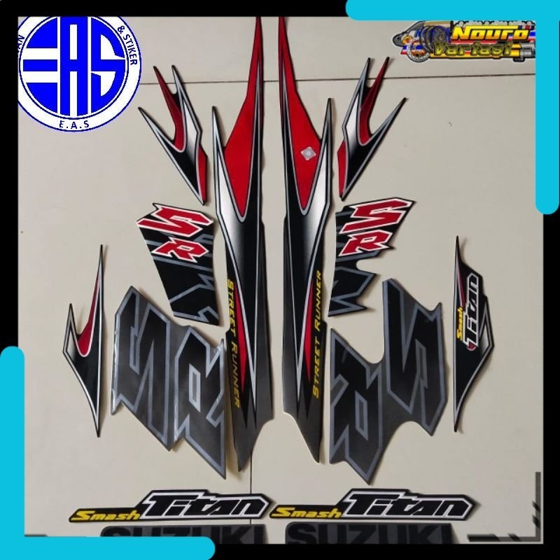 Jual striping suzuki smash 110 Titan SR 2010 hitam full body standar ...