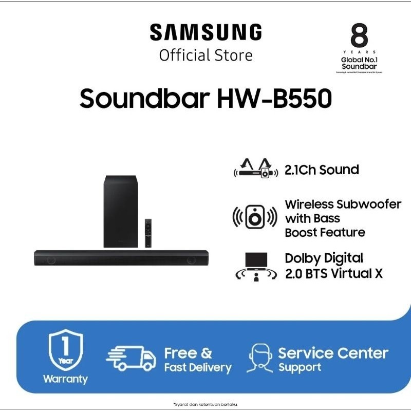 Jual SAMSUNG B550 Soundbar 2.1Ch - Dolby Audio /HDMI/subwoofer include ...