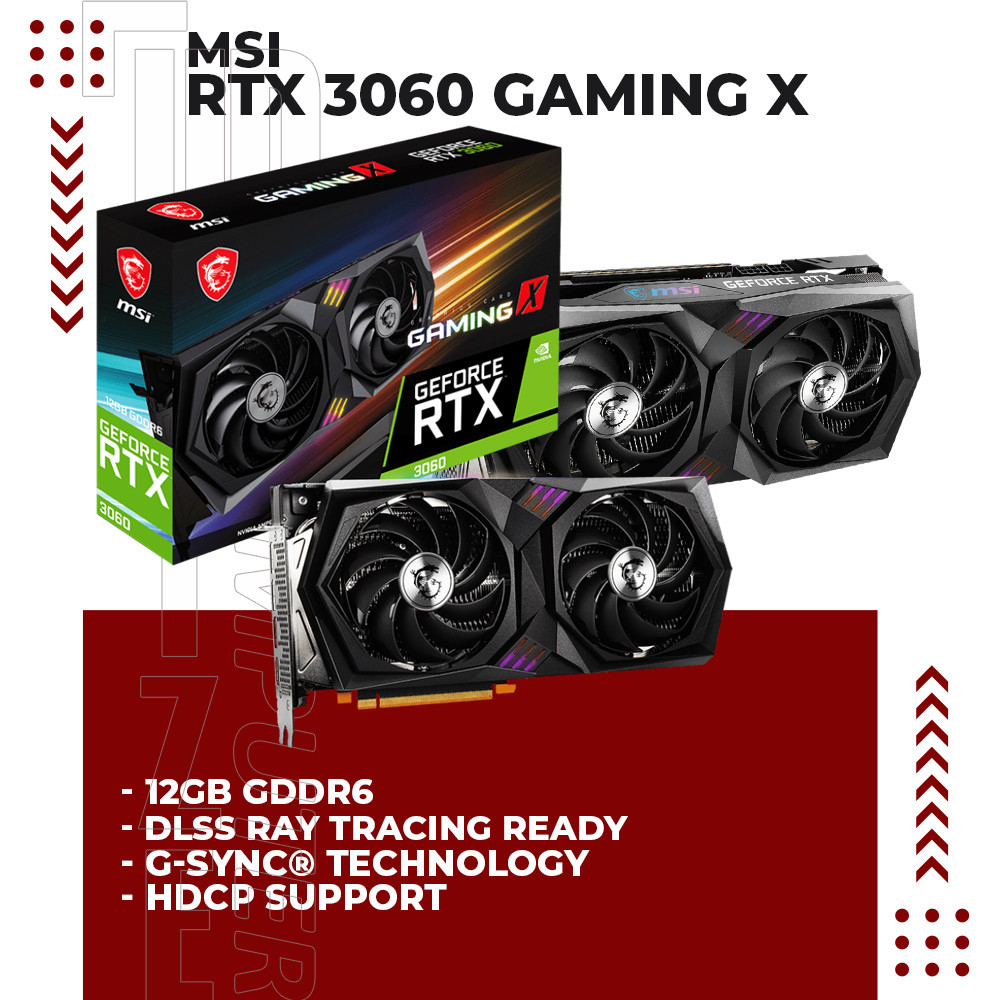 Jual MSI GeForce RTX 3060 GAMING X 12GB GDDR6 RTX 3060 VGA CARD ...