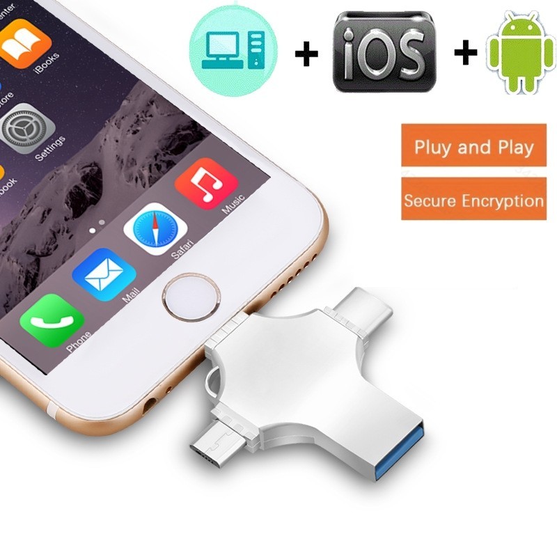 Jual Flash Drive 1TB OTG Flashdisk 4 in1 for iPhone/Android/PC Stick ...
