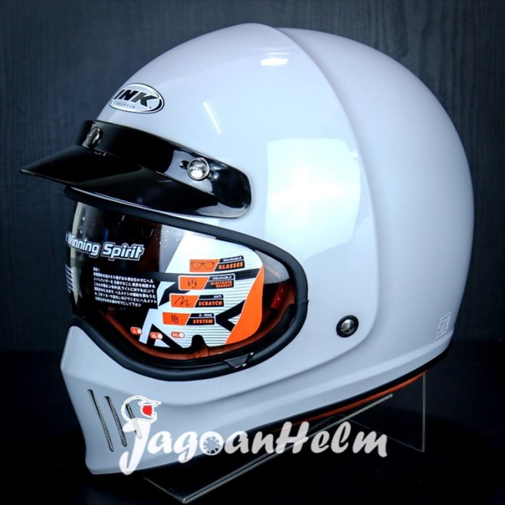 Jual INK HELM TROOPER SOLID | ASPHALT GREY | RETRO CLASSIC DDRING ...