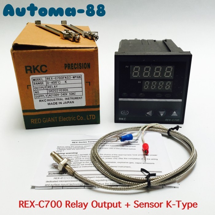 Jual RKC-Digital PID Temperature Controller REX-C700 + K-Type sensor cable -OL76 | Shopee Indonesia