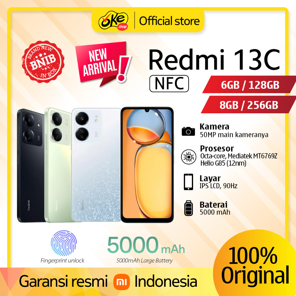 Jual Xiaomi Redmi 13C 6/128GB 8/256GB Garansi Resmi | Shopee Indonesia