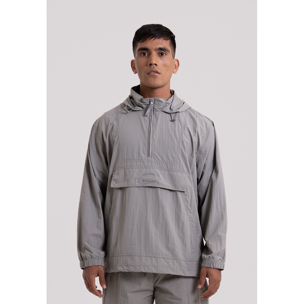Jual Greenlight Anorak Men's Jacket Half Zip Nylon Casual Grey | Shopee ...
