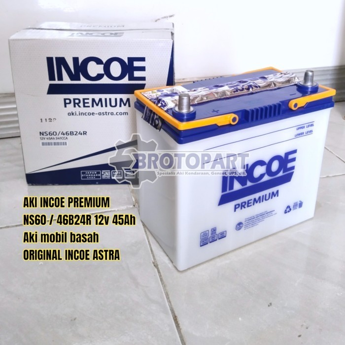 Jual Aki Mobil INCOE PREMIUM NS60 46B24R Accu Basah 12V 45Ah | Shopee Indonesia