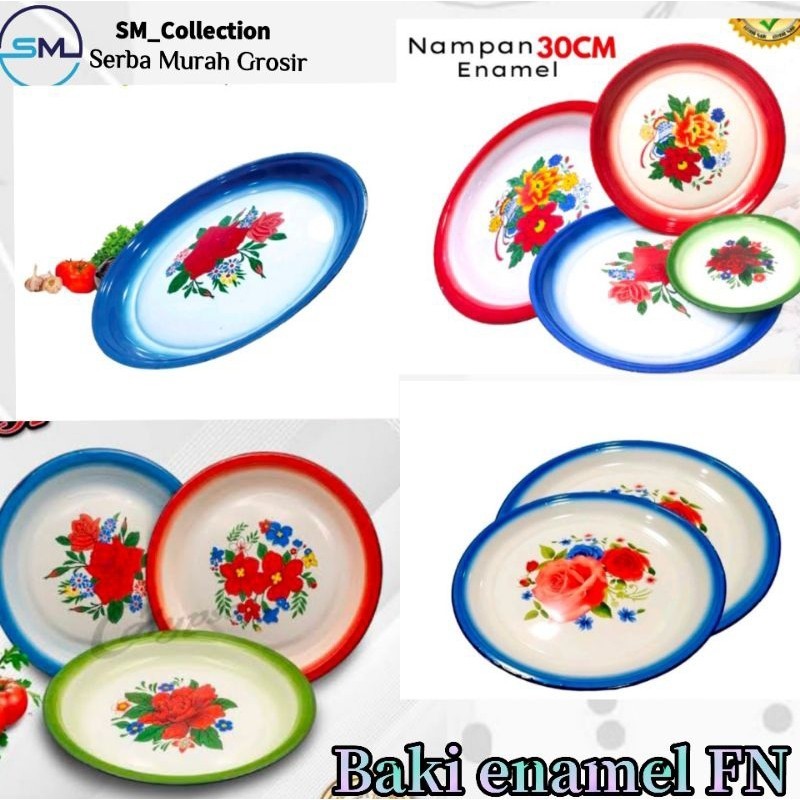 Jual nampan sayut/wadah sayur/bki seng/baki enamel fn 30 warna merah ...