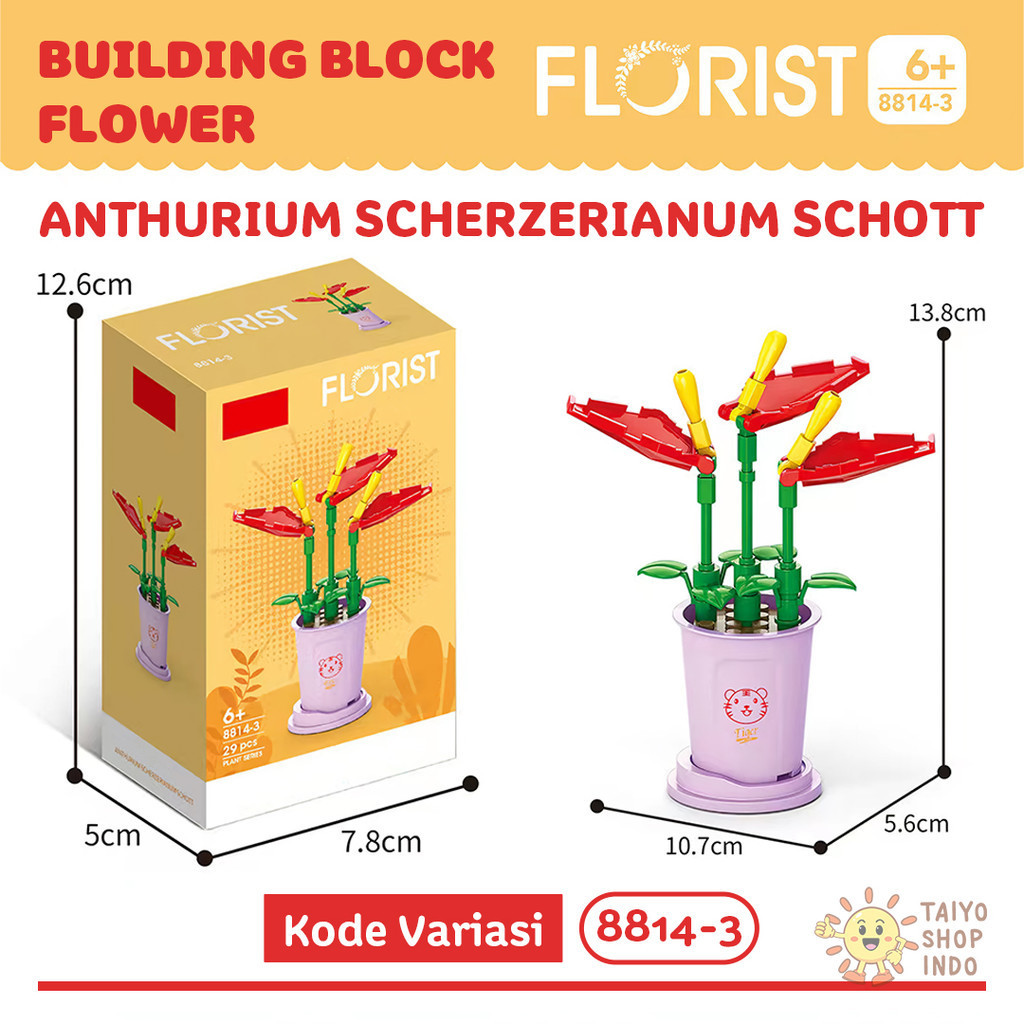 Jual TAIYO Mainan Anak Building Blocks Flower Pot Bunga Mini Nano Blok ...