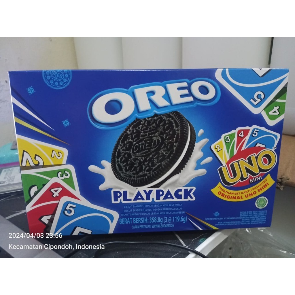 Jual OREO BISKUIT PLAYPACK UNO MINI 358.8gr | Shopee Indonesia
