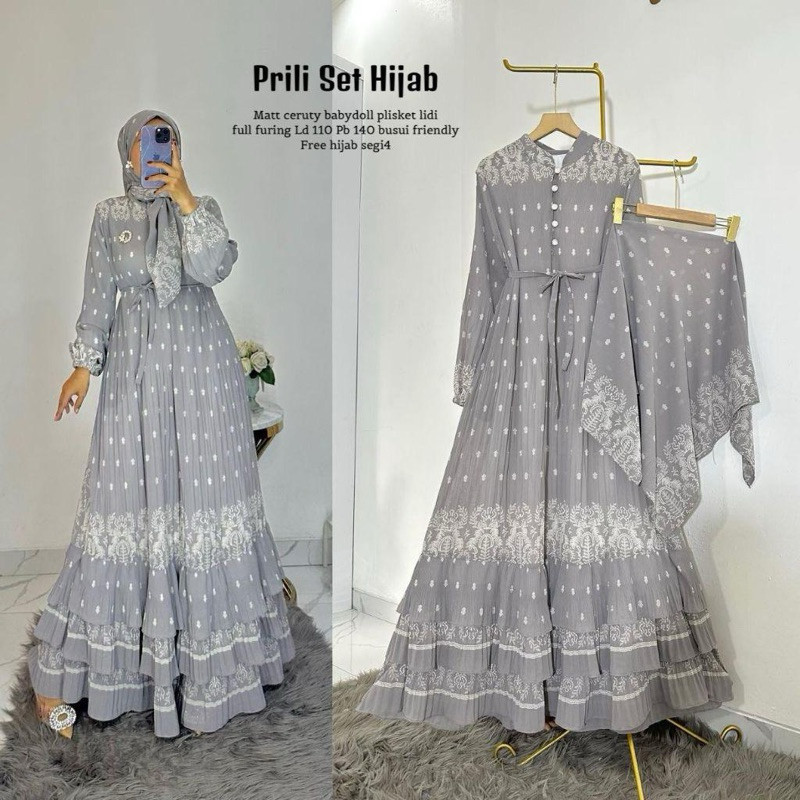 Jual PRILI SET HIJAB CERUTY BABYDOLL | Shopee Indonesia