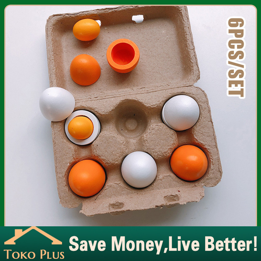 Jual Mainan Telur Kayu Masak Masakan / pretend play / Wooden Egg Set ...