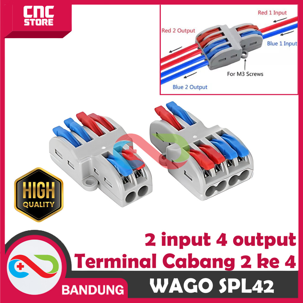 Jual TERMINAL CABANG 2 TO 4 KABEL KONEKTOR SPLITTER 2-4 LT 422 WAGO SPL ...
