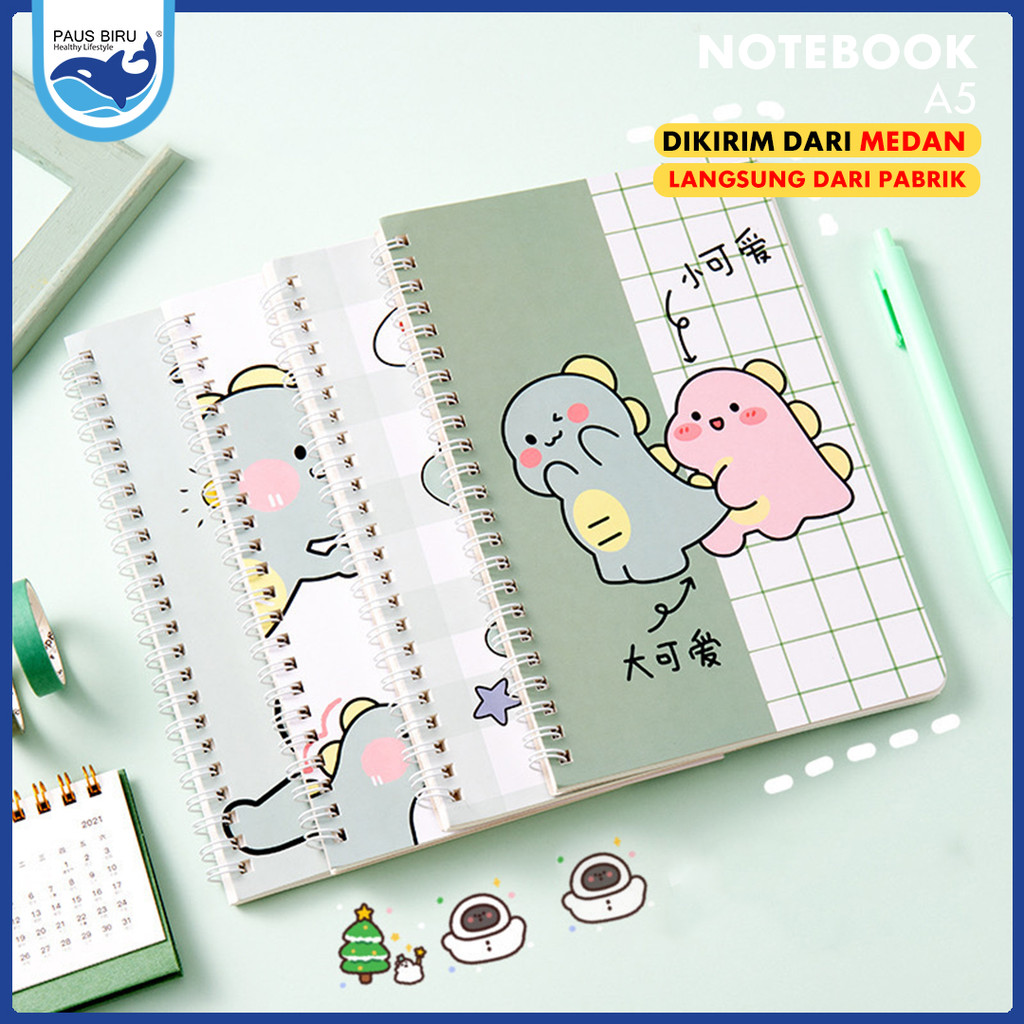 Jual Paus Biru - Notebook A5 Buku Diary Aesthetic Isi 4PCS Buku Jurnal ...