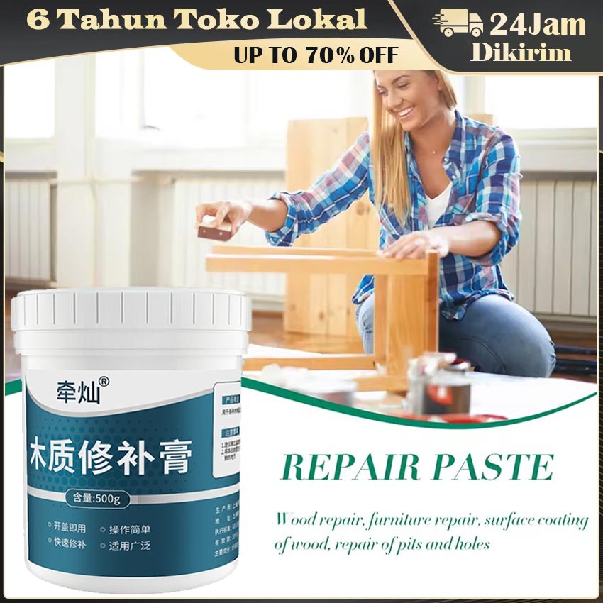 Jual Krim Resin Dempul Kayu 500gr / Pengisi Nat & Perbaikan Lubang ...