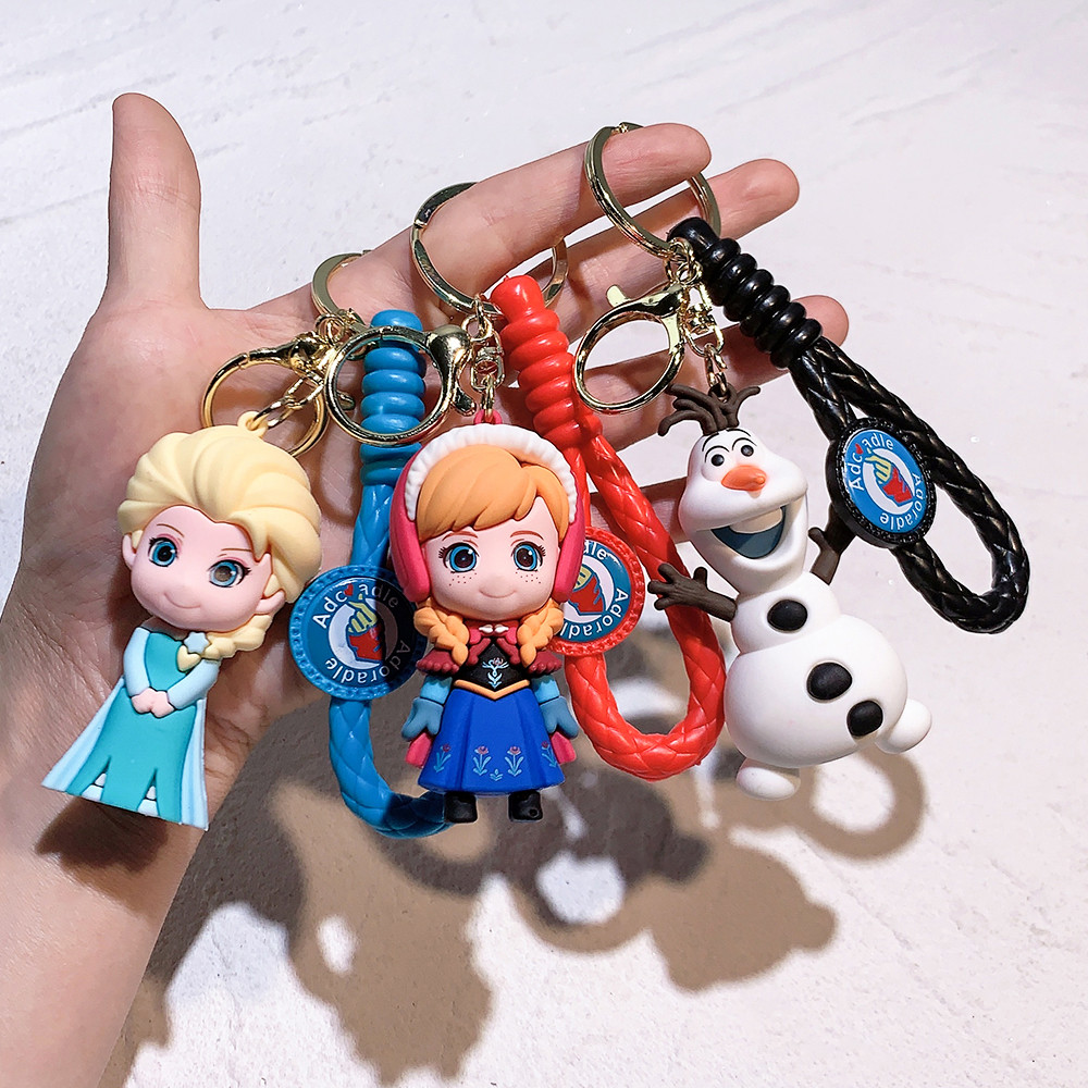Jual Disney Frozen Keychains Elsa Anna Anime Kristoff Olaf Key Ring ...