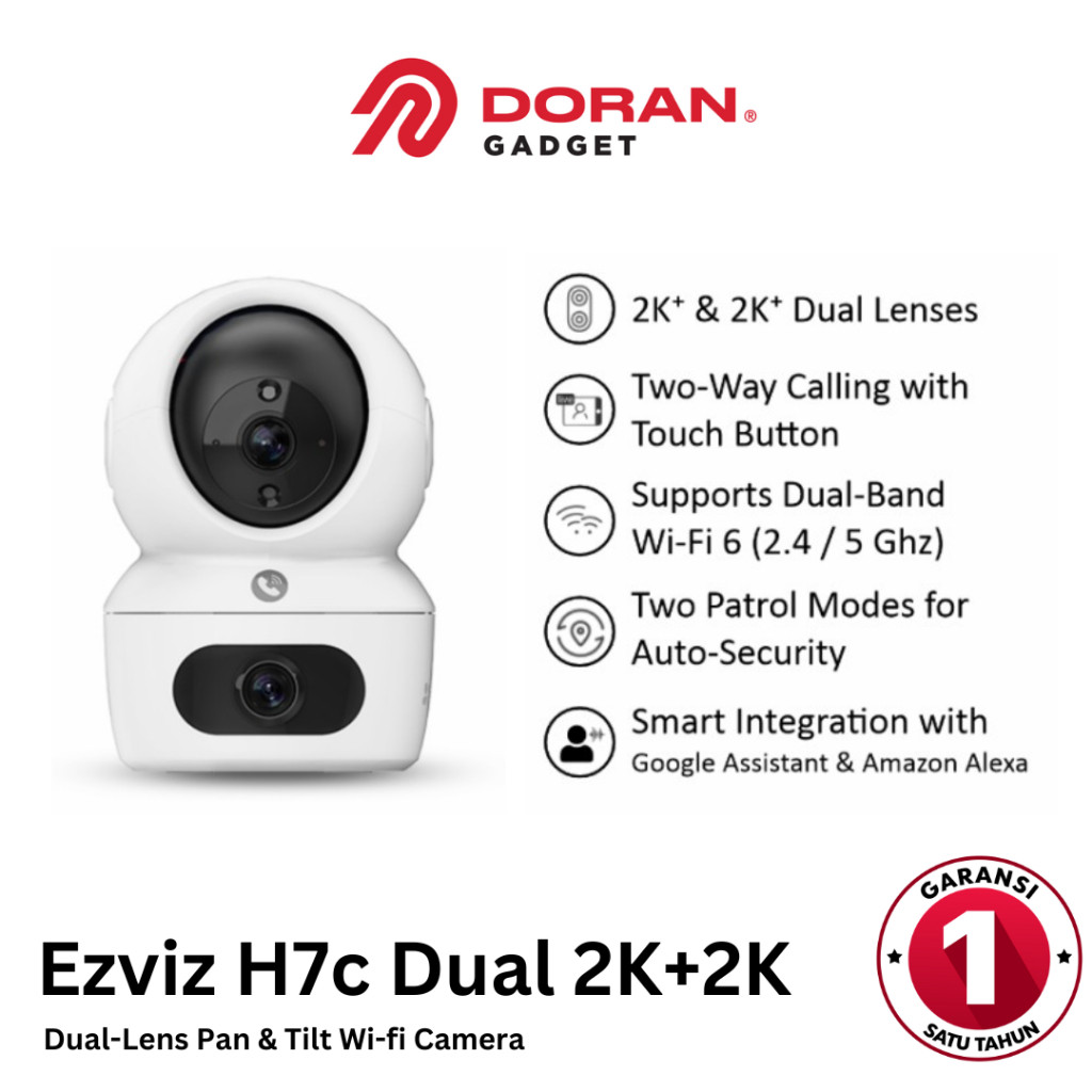 Jual Ezviz H7c Dual-Lens 2K+ & 2K+ Smart Home Wifi Pan Tilt IP Camera ...