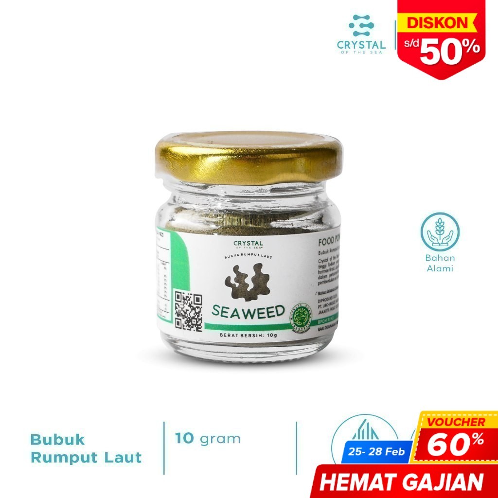 Jual CRYSTAL OF THE SEA Seaweed Bubuk Rumput Laut Halal BPOM 10GR ...