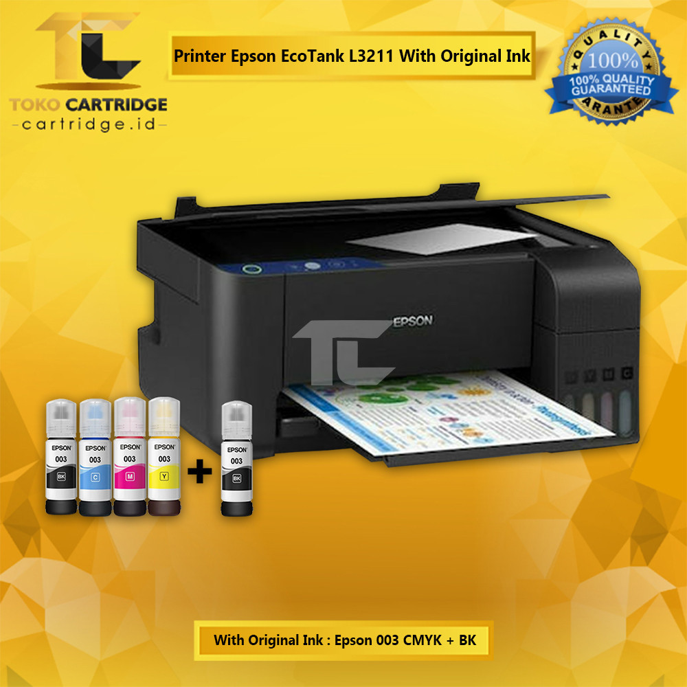 Jual Printer Eco Tank L3210 L3211 L3216 All in One Tinta 003 dyabase Art paper Sublim A4 ...