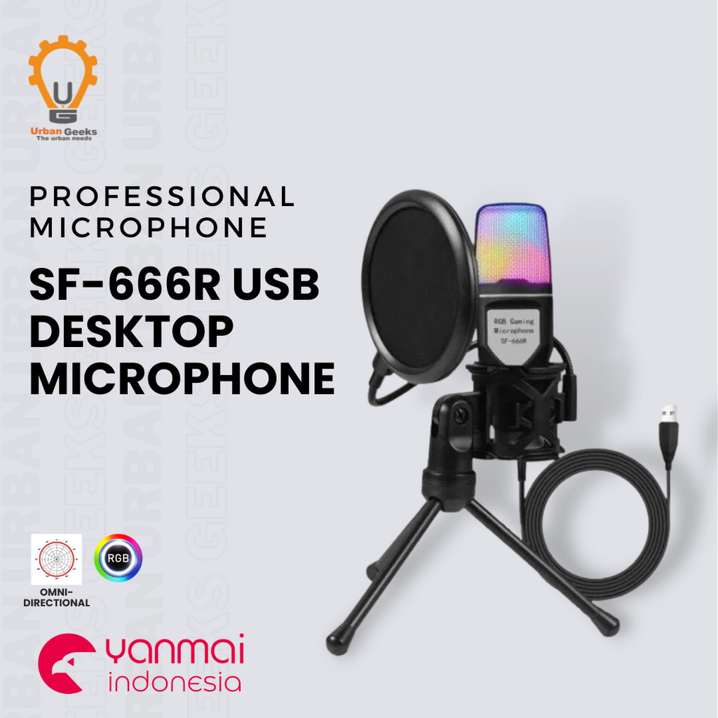 Jual Yanmai SF666R USB Microphone RGB Condensor Gaming Studio for ...