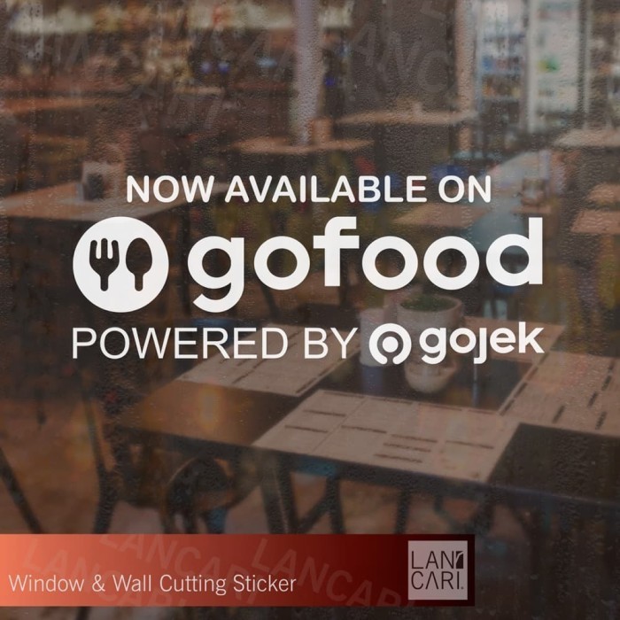 Jual Cutting Sticker Go Food Stiker gofood Kaca Cafe Warung Restoran ...