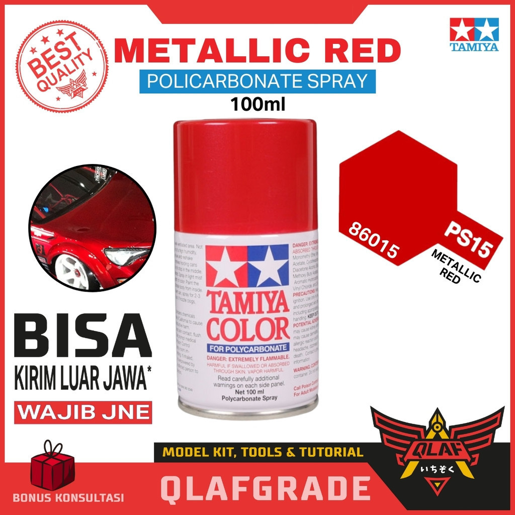 Jual PS-15 METALLIC RED Tamiya Polycarbonate RC paint spray can PS 15 ...