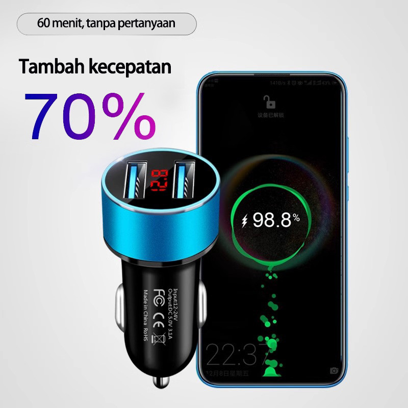 Jual Fast Charger Mobil Quick Car Charger Casan Mobil Qualcomm 15W ...