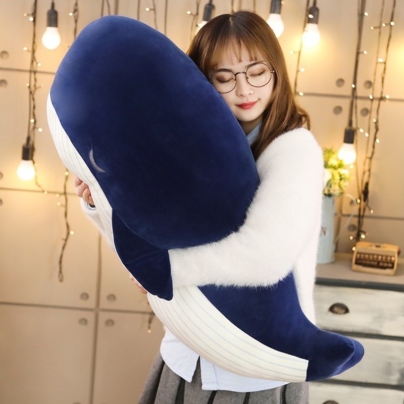 Jual Boneka Whale Paus biru ukuran 60cm bahan plush mainan anak kado ...