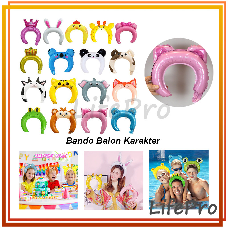 Jual Balon Bando Mickey Minnie Mouse Kartun Unik Headband / Balon Bando ...
