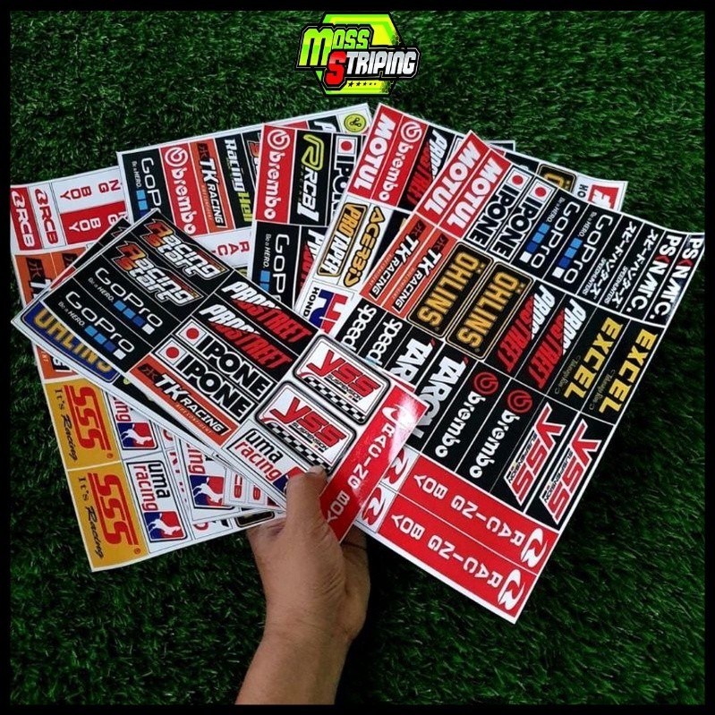 Jual Sticker Racing pack Stiker Sponsor Motor Kecil-kecil lembaran ...