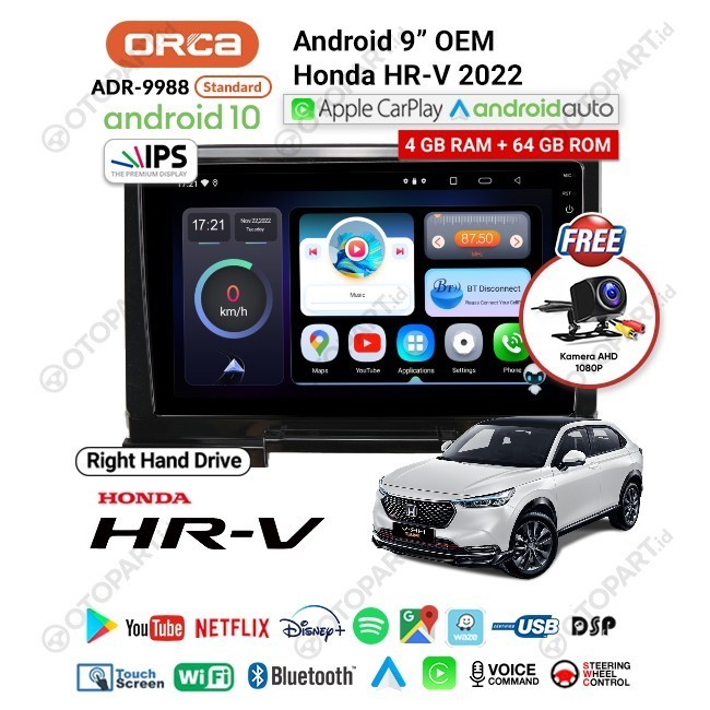 Jual Head Unit Android Auto CarPlay 9″ inch Honda HR-V/HRV 2022-2023 ...