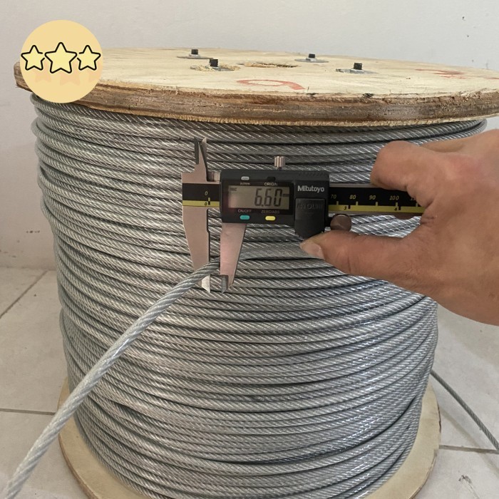 Jual 6MM 6 MM KAWAT SELING SLING BAJA LAPIS PLASTIK PVC WIRE ROPE GALVANIS | Shopee Indonesia