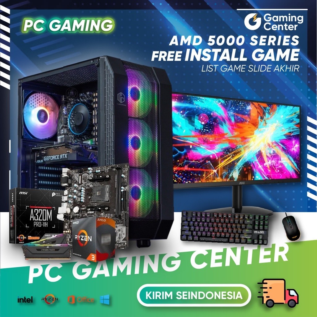Jual PC GAMING FULL SET RYZEN 5 5600G RAM 8GB SSD 256GB VGA RADEON VEGA ...