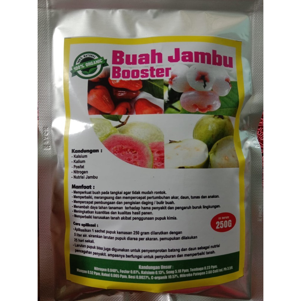 Jual Pupuk booster jambu air 250 gr Pelebat buah dan anti rontok mendapatkan hasil panen ...