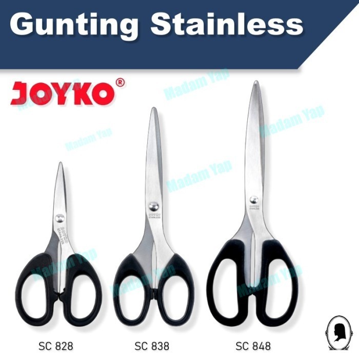 Jual Gunting Scissors Stainless Alat Pemotong Kertas Joyko SC 828 838 ...