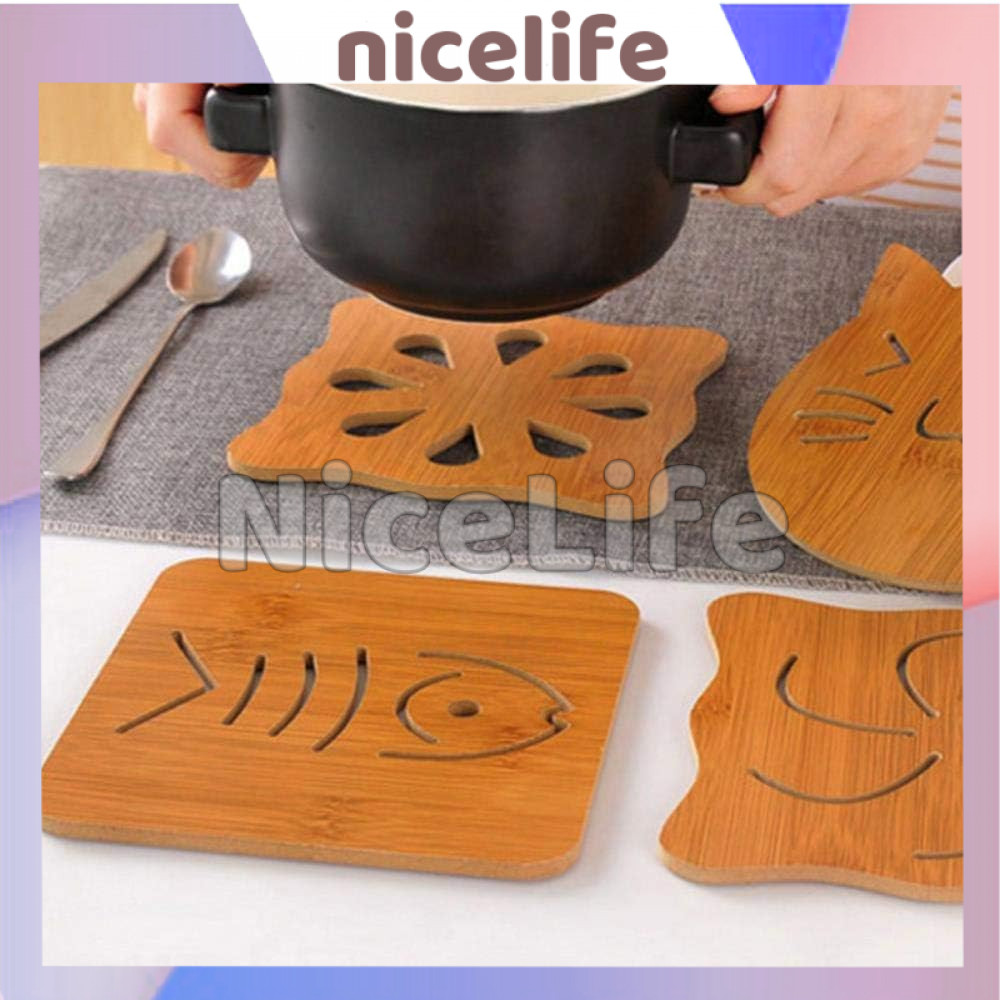 Jual Tatakan Anti Panas Bahan Kayu Versi Kecil / Tatakan Dapur Kayu Coaster / Tatakan Kayu Alas ...