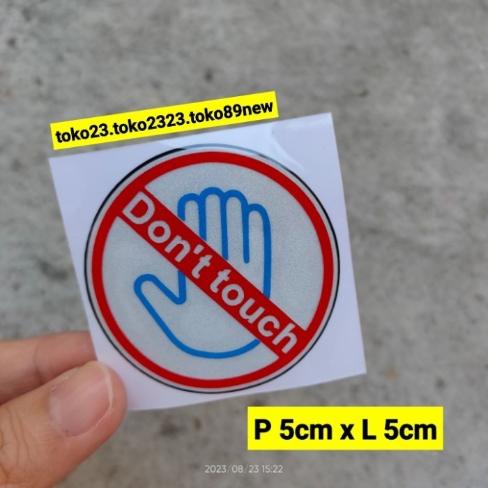 Jual stiker dilarang sentuh don't touch stiker cutting dilarang ...