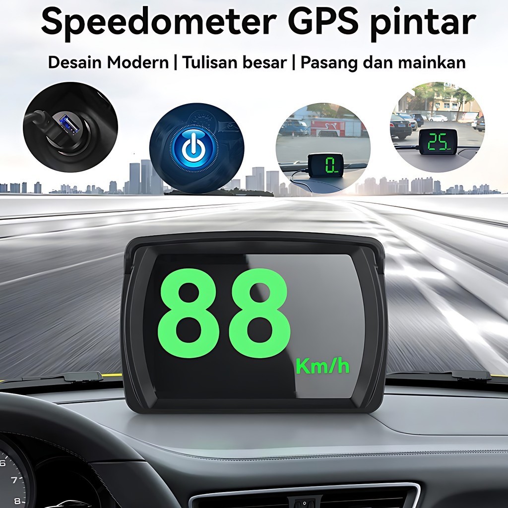Jual Speedometer GPS Mobil Dengan Tampilan HUD Headup KM/H MPH Huruf ...