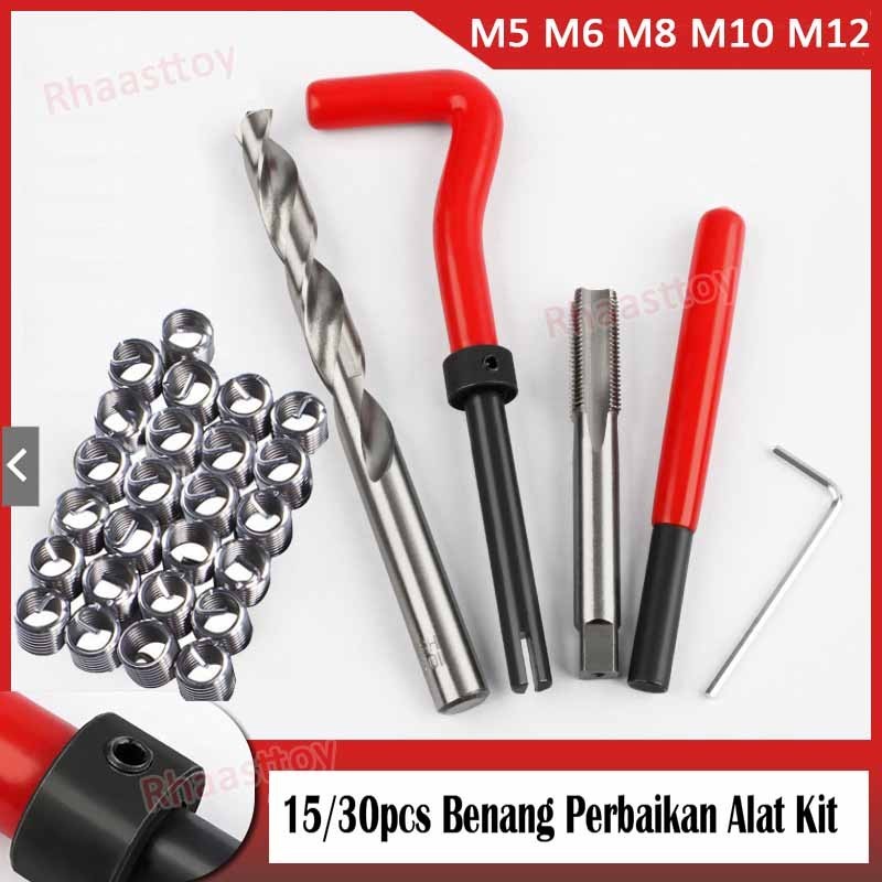 Jual RHAAST Thread Repair 15/30pcs Set M5M6/M8/M10/M12 Recoil Helicoil ...