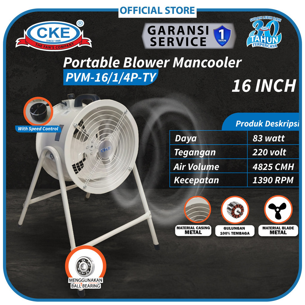 Jual Portable Blower mancooler 16 Inch Axial Drum Fan Mancooler 16 ...