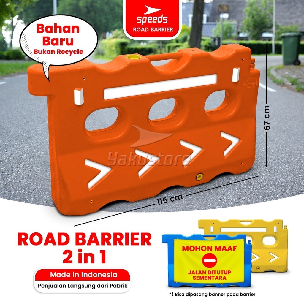 Jual SPEEDS Pembatas Jalan 2in1 Road Barrier Raya Penutup Jalan Safety ...