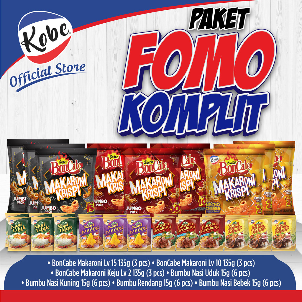 Jual Paket Fomo Komplit Kobe Bumbu Aduk dan Snack BonCabe Makaroni | Shopee Indonesia